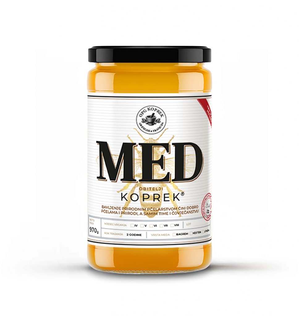 Domaći med – ručno vrcani med 1kg - OPG Koprek